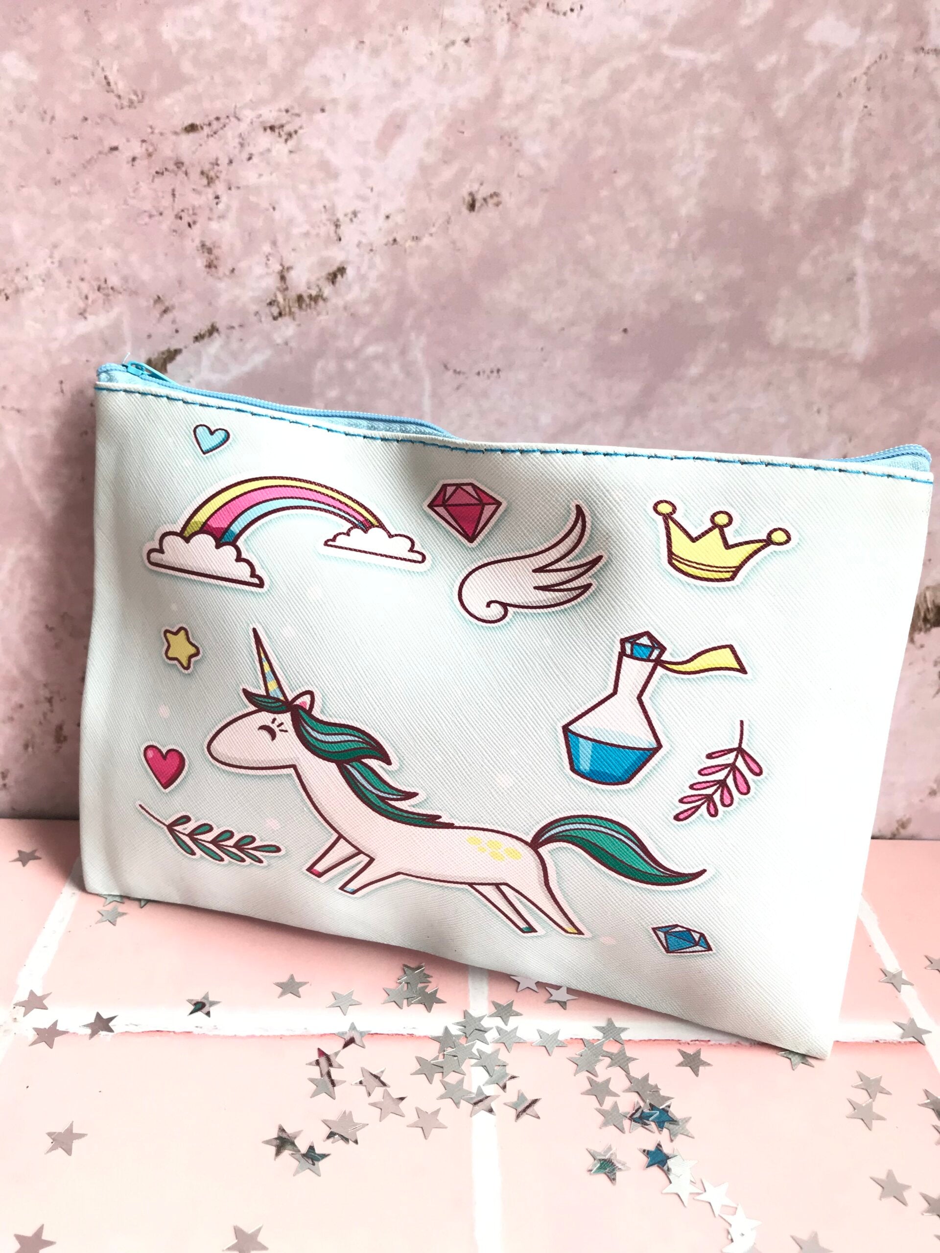 Cosmetiquera Unicorn Blue – Menta Rosa